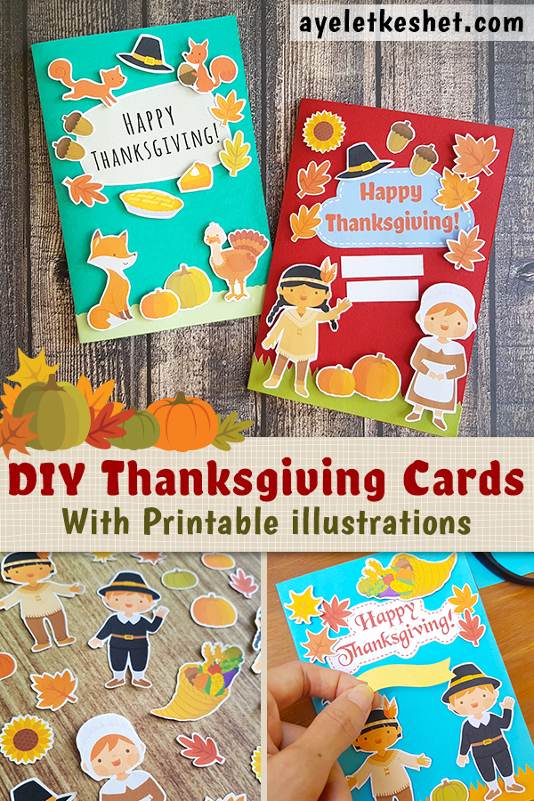 DIY Thanksgiving cards with free printables - Ayelet Keshet