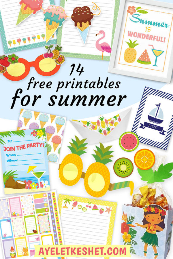 14 cute summer printables to download for free - Ayelet Keshet