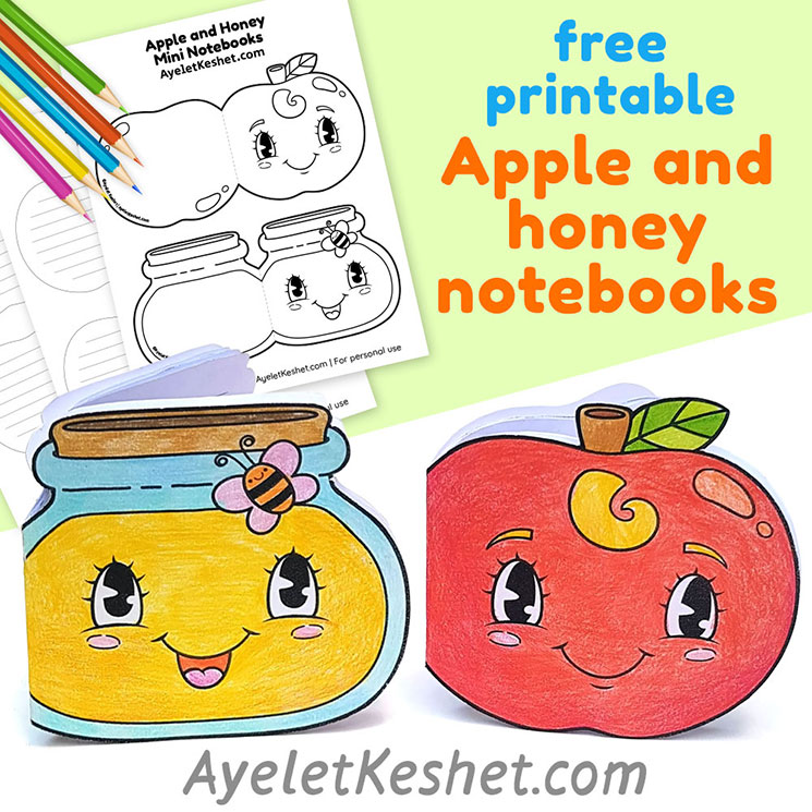 Honey and Apple Craft for Rosh Hashanah: Cute DIY Notebooks - Ayelet Keshet