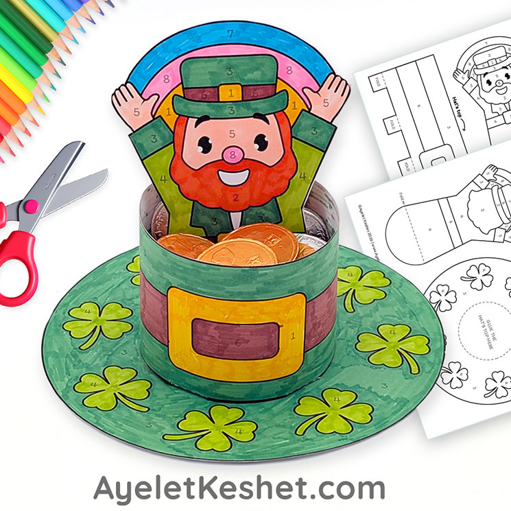3D Color-by-Number Leprechaun Craft – Printable St. Patrick’s Day ...